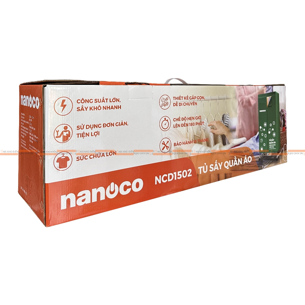 Tủ sấy quần áo Nanoco, công suất lớn, sấy khô nhanh, sức chứa lớn, bảo ...