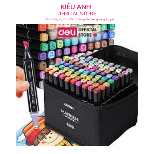 Bút màu dạ marker chuyên nghiệp Deli kèm túi vải họa cụ vẽ tranh 30/40 ...