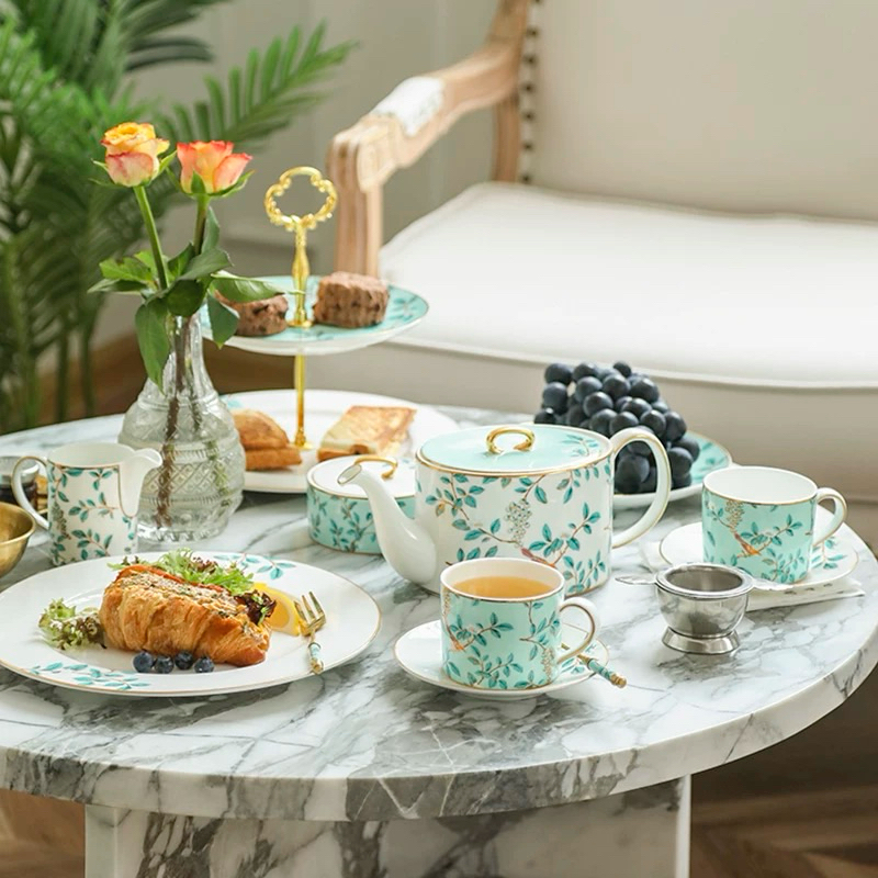 Bộ trà chiều sứ xương cao cấp Spring Tea Garden full hộp làm quà tặng ...