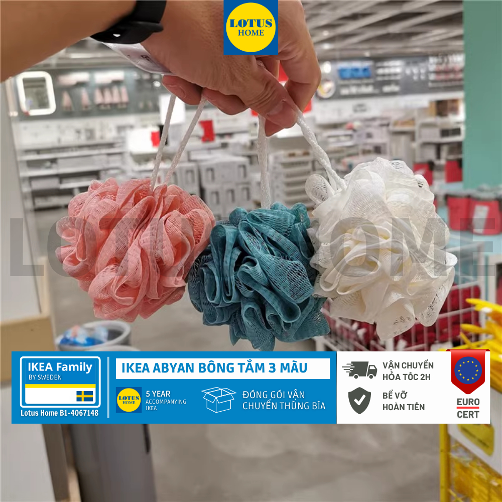 IKEA bộ 3 miếng bông tắm tạo bọt IKEA ABYAN nhập khẩu Thái Lan | Shopee ...