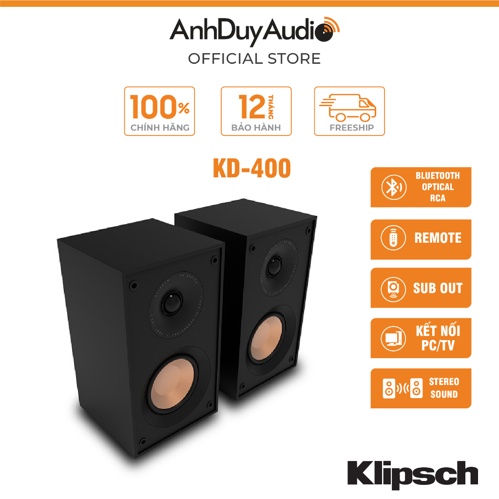 Loa Vi Tính Bookshelf Klipsch KD-400 - Hàng Chính Hãng | Shopee Việt Nam