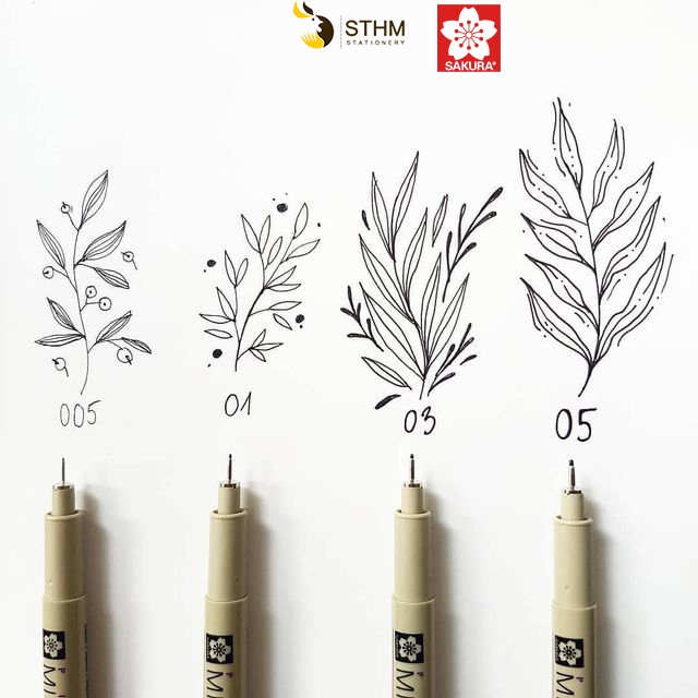Bút line đi nét Sakura Pigma Micron Chính hãng Sakura Nhật bản - Ngòi chuẩn size, Kháng nước ...