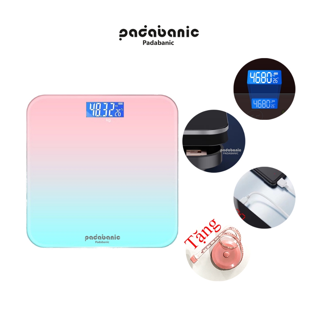 Cân Điện Tử Cân Sức Khỏe Padabanic 303 Mặt Kính Cường Lực Với Thiết Kế ...