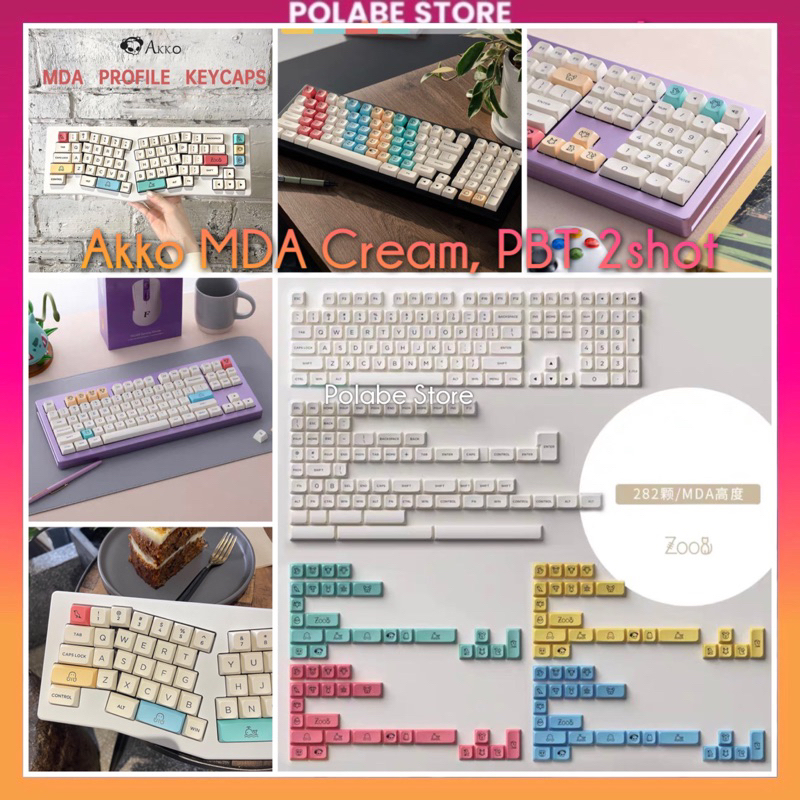 Tổng hợp Keycap Akko MDA ASA profile bàn phím cơ Polabe Store Akko Neon ...