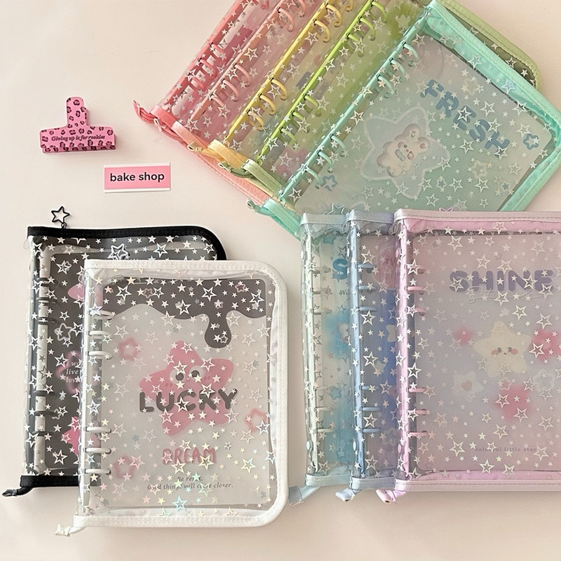 TWINKLING STAR BINDER 💫 BINDER A5 NGÔI SAO LẤP LÁNH// SỔ CÒNG KHOÁ KÉO ...