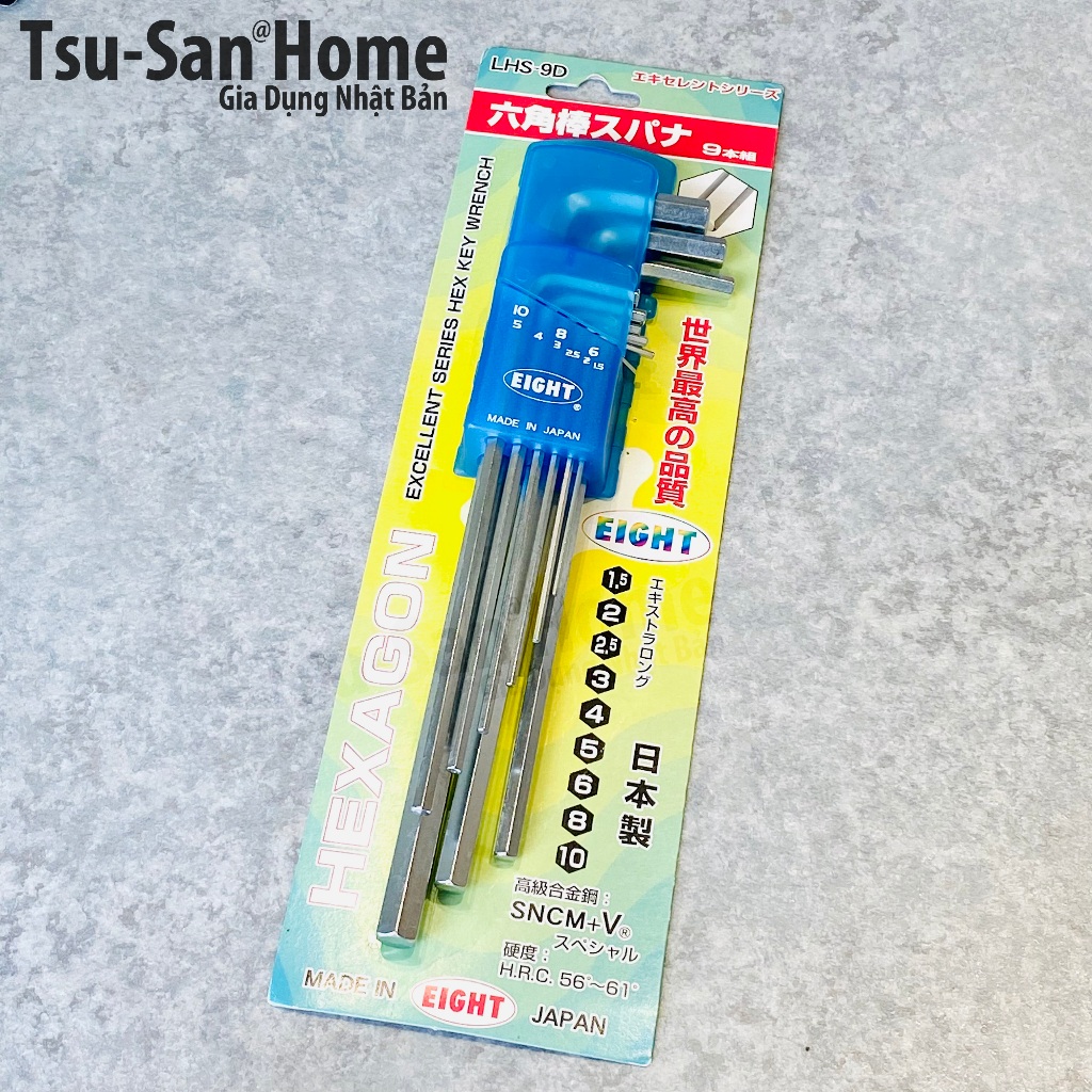 Bộ Lục Giác EIGHT Đầu Bi Tròn - Đầu Bằng Chữ L "TAPPER HEAD" 7 Cây TLS-7S (1.5mm - 10mm) & 9 Cây ...