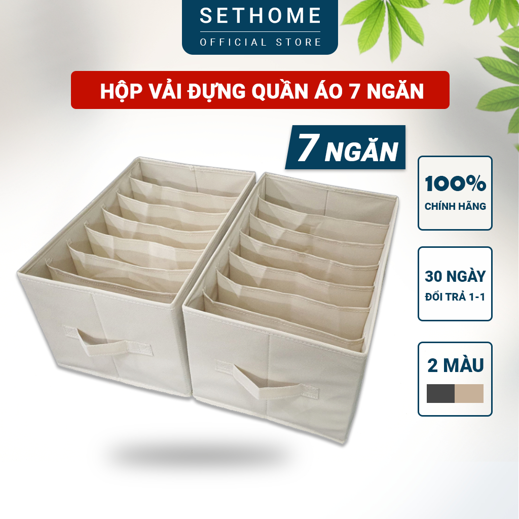 Hộp vải 7 ngăn SETHOME đựng áo len quần jean quần áo dày | Shopee Việt Nam