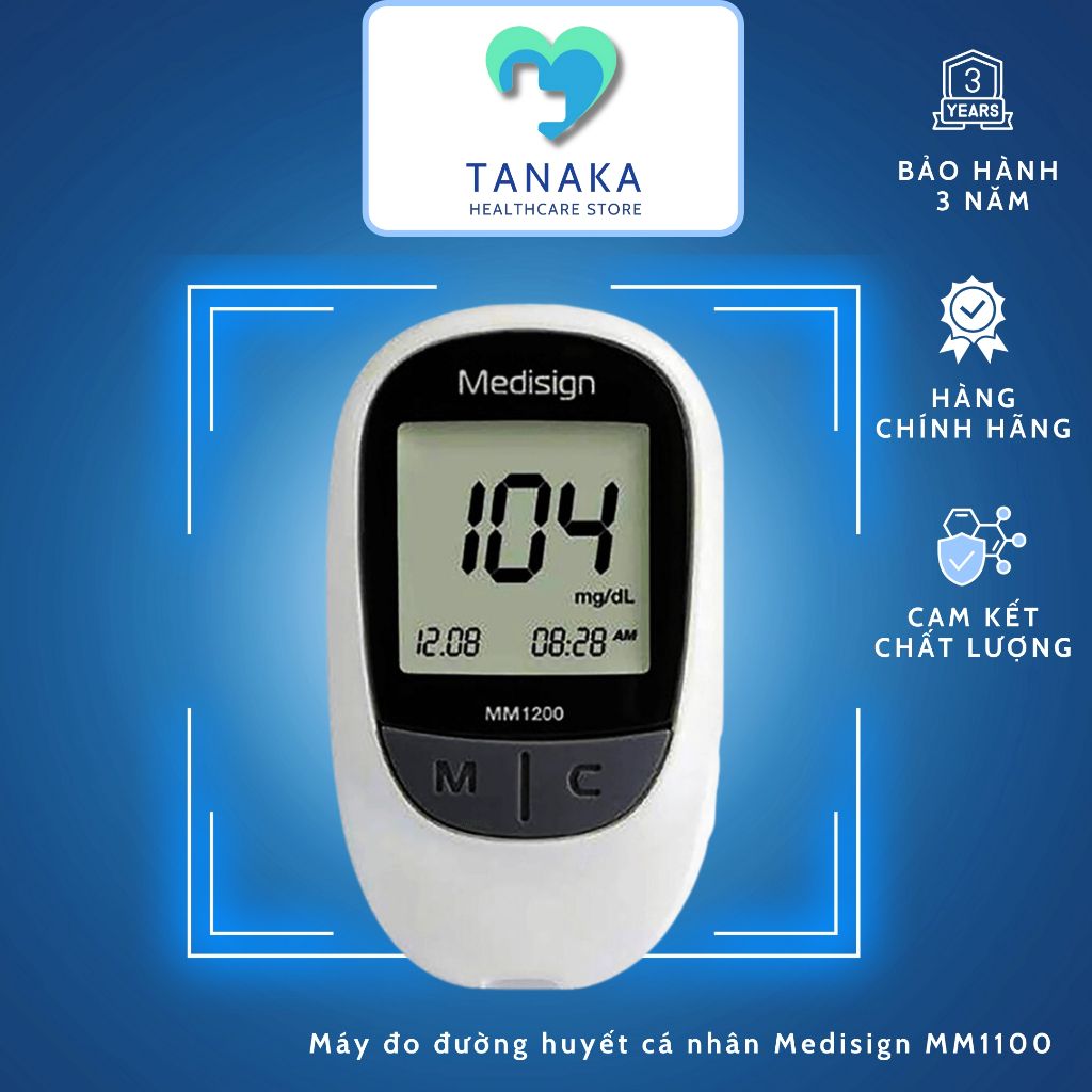 [BH TRỌN ĐỜI - 1 ĐỔI 1] Máy đo đường huyết cá nhân Medisign MM1100 tặng ...