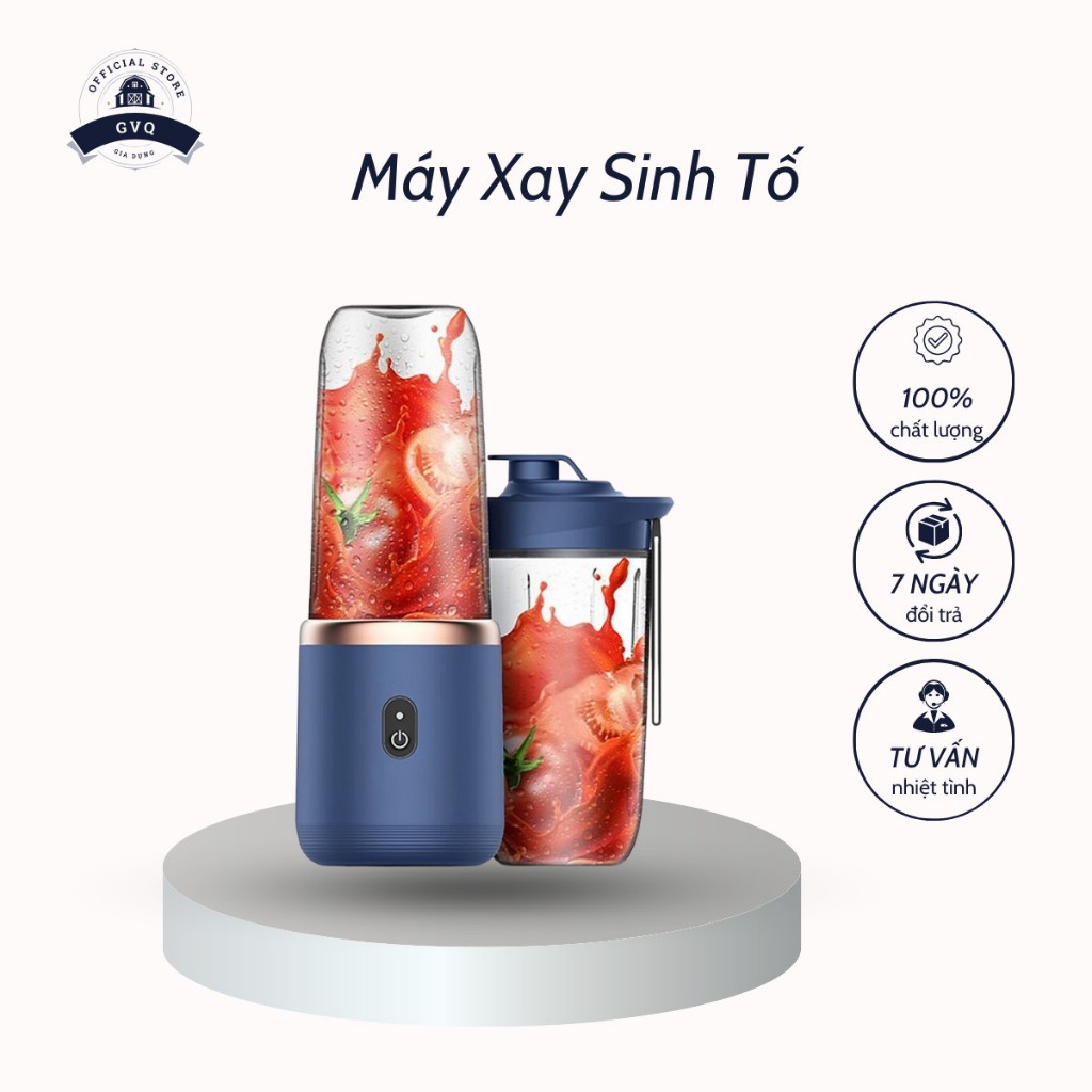 Máy Xay Sinh Tố Cầm Tay Đa Năng Sạc USB Kèm Nắp Tiện Lợi Mang Đi (GVQ ...