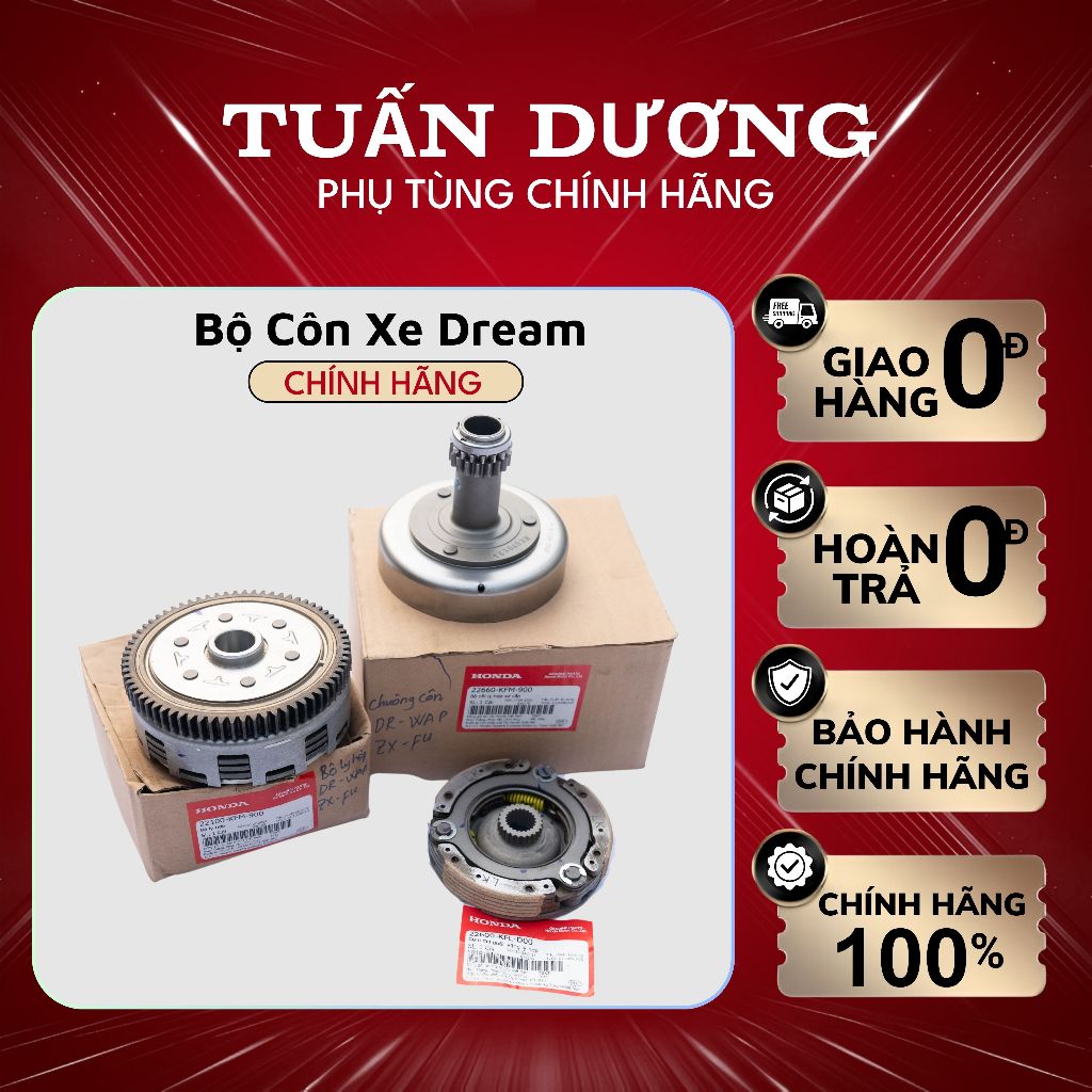 Bộ Côn Xe Dream Honda Chính Hãng Đủ Bộ Sẵn Lắp, Nồi Xe Dream Wave Hàng ...