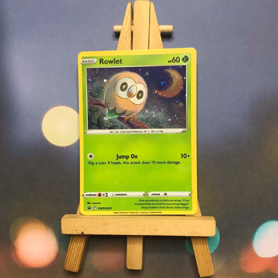 Thẻ hình Pokemon Rowlet SWSH220 - Lá bài lẻ Holo Promo tiếng Anh chính ...