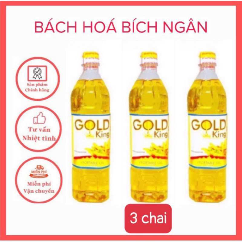 combo 3 chai dầu ăn gold king 900ml | Shopee Việt Nam