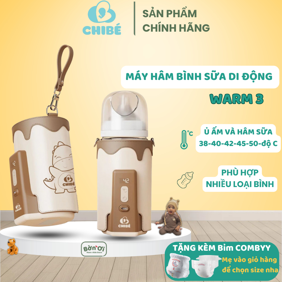 MÁY HÂM BÌNH SỮA DI ĐỘNG CHIBE WARM 3 CB021 - Pin Sạc: 6000mAh (CHIBÉ ...