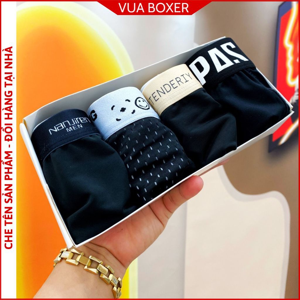 Sét 4 quần sịp đùi nam boxer đặc biệt quần xì nam vải thun lạnh ship ...