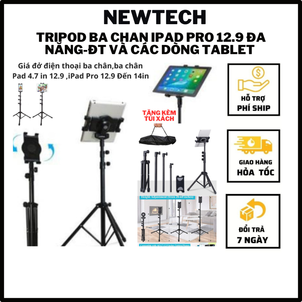 Tripod,ba chan tripod , Giá Đỡ Cho iPad Pro 12.9 Air,Giá đở điện thoại ...