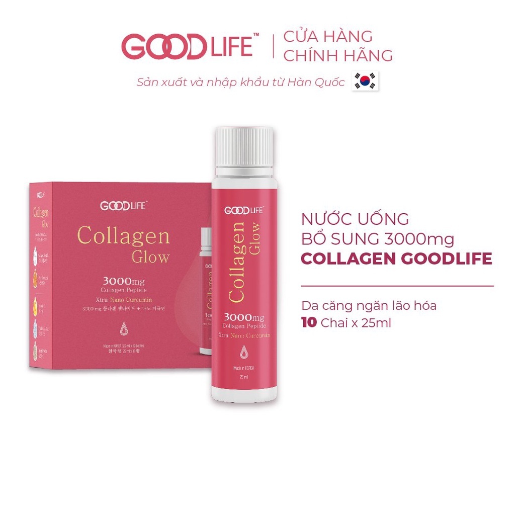 Nước uống Collagen Goodlife Collagen Glow 3000mg (Hộp 10 ống x 25mL ...