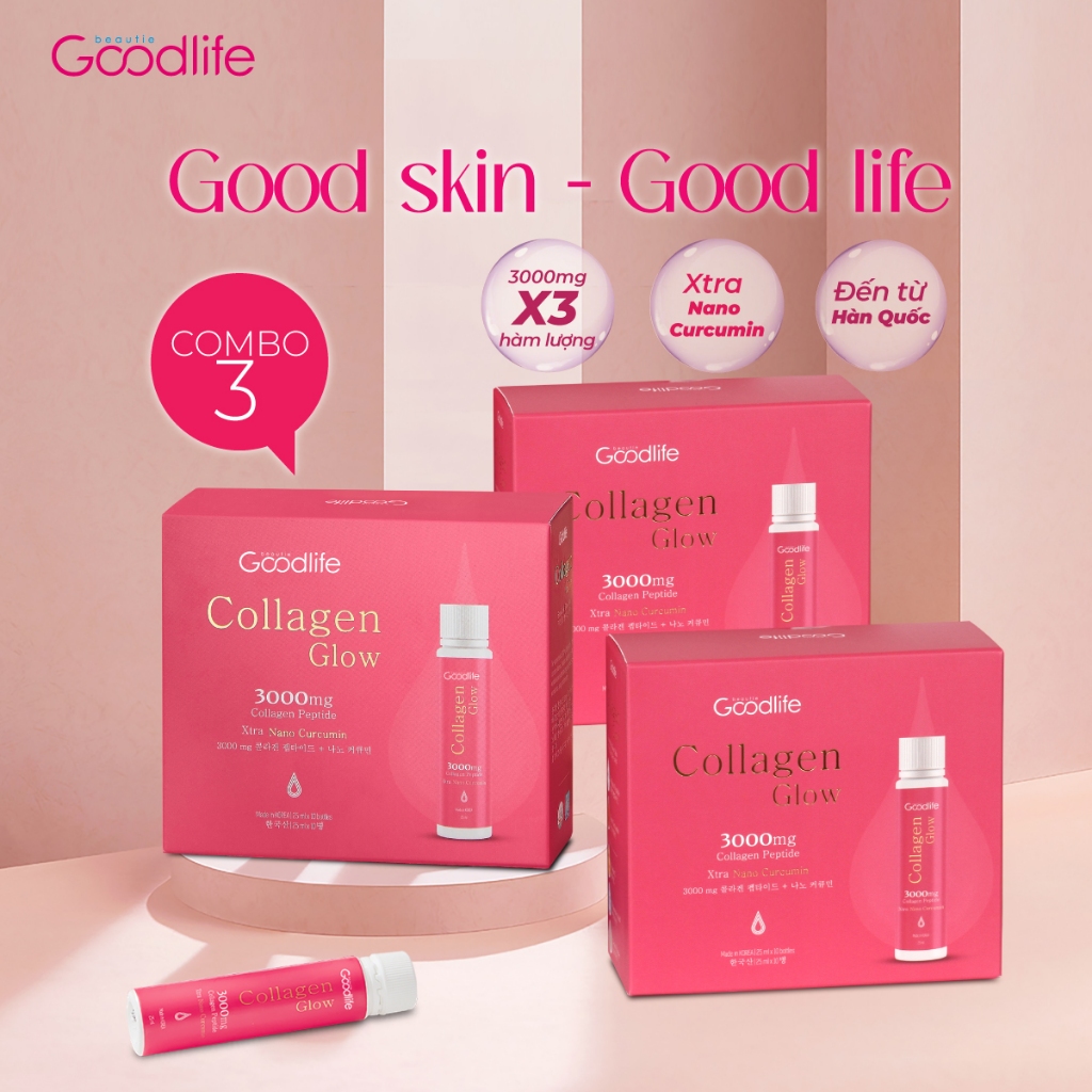 Nước uống Collagen Goodlife Collagen Glow 3000mg (Hộp 10 ống x 25mL ...