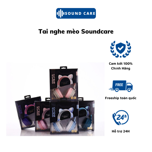 Tai nghe mèo Soundcare dễ thương, tai nghe chống ồn | Shopee Việt Nam