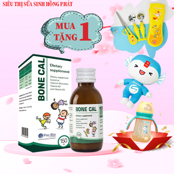 Siro Bone Cal bổ sung Canxi, Vitamin D3, K2 kích thích răng, xương chắc khỏe, phát triển chiều ...
