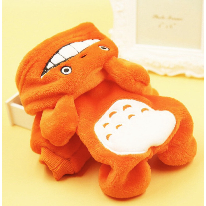QUẦN ÁO CHÓ MÈO - Áo cho chó mèo totoro 4 chân lông mịn y hình | Shopee ...