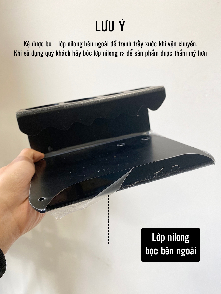 Kệ để bàn chải cốc đánh răng để đồ đa năng phòng tắm màu đen chất liệu ...