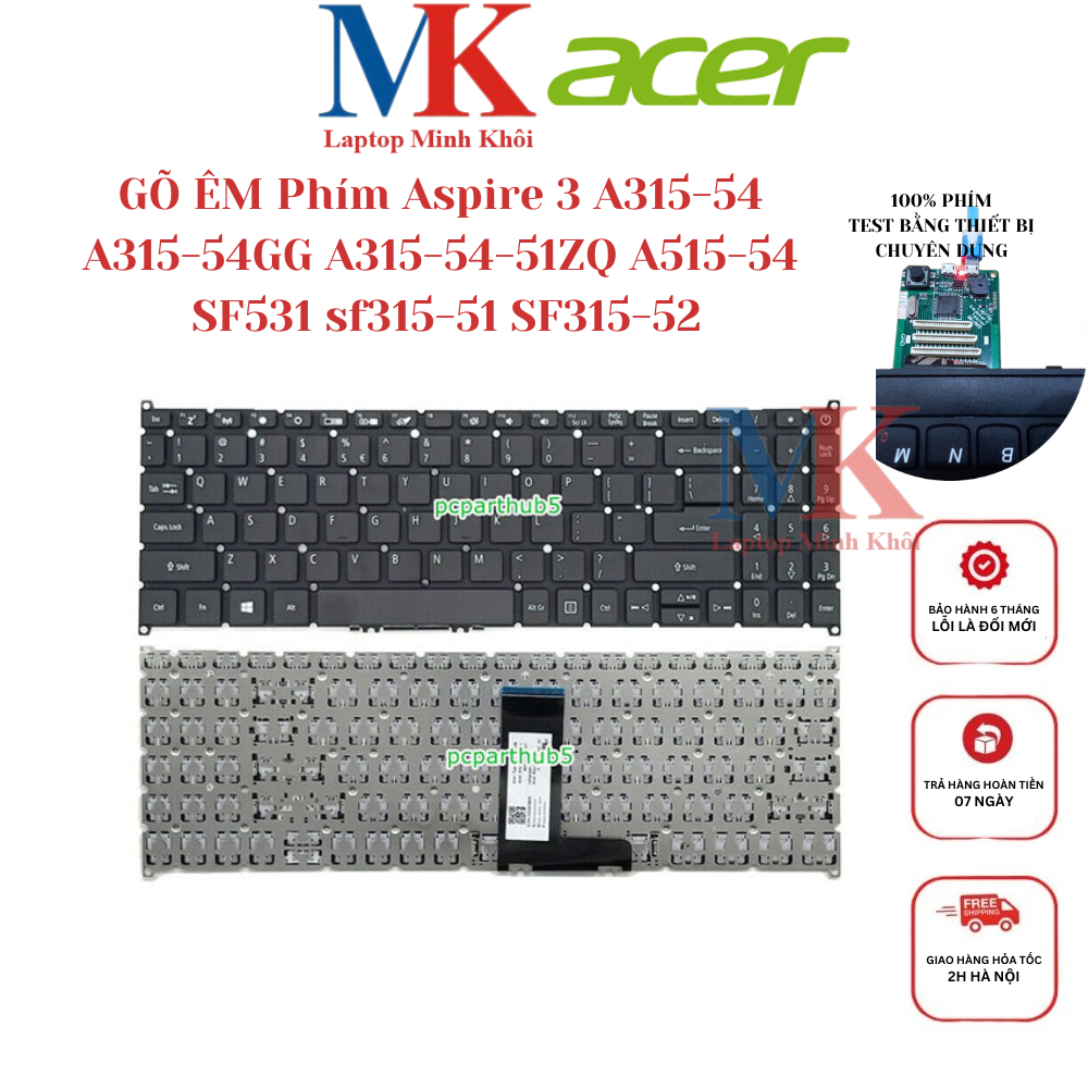 Bàn Phím Acer Aspire 3 A315-54 A315-54GG A315-54-51ZQ A515-54 SF531 ...