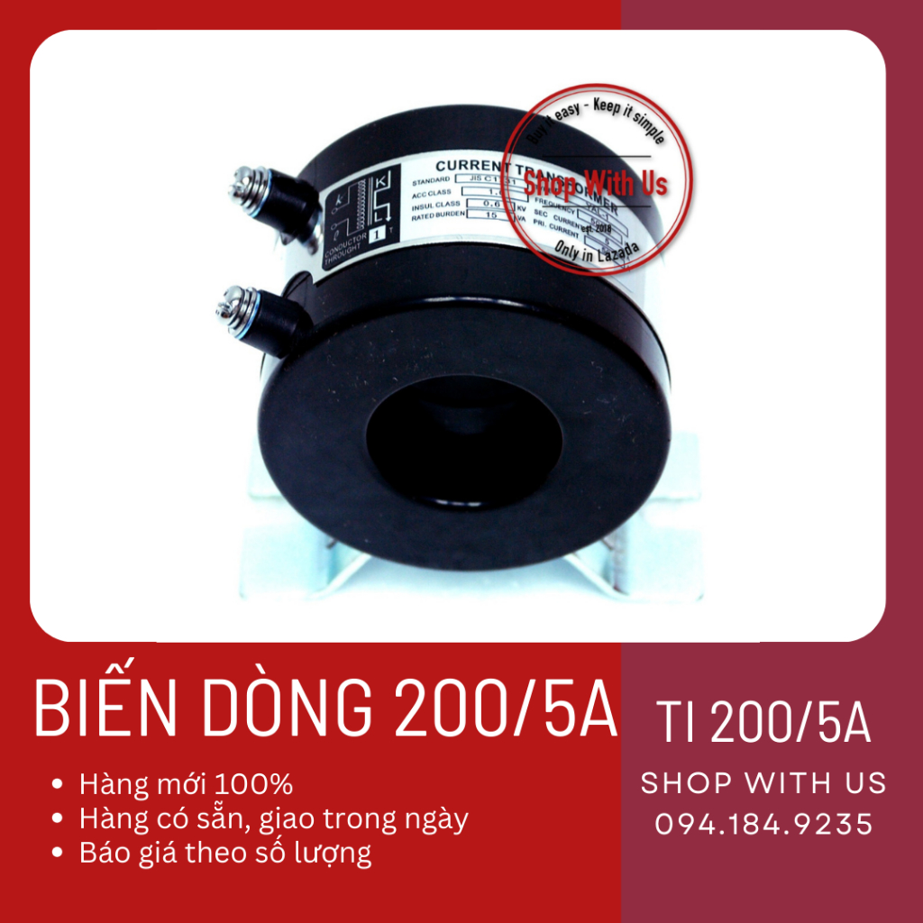 Biến dòng 200/5A - TI 200/5A - Biến dòng RCT-35 200/5A - Cảm biến dòng CT1 200/5A | Shopee Việt Nam