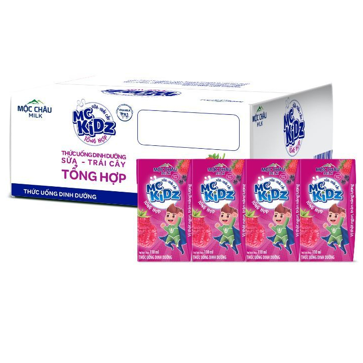 Thùng 24 hộp Sữa Trái cây MC Kidz Vị Trái cây Tổng hợp (110mlx24 ...