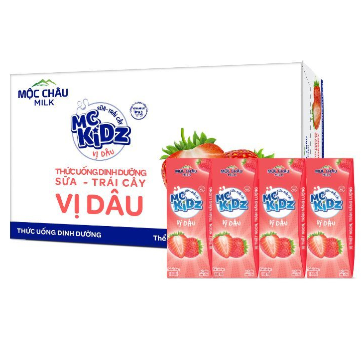 Thùng 48 hộp Sữa trái cây MC Kidz Vị Dâu (180mlx48) Mộc Châu Milk ...