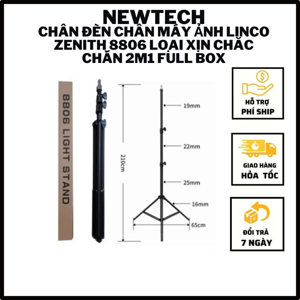 CHÂN ĐÈN CHÂN MÁY ẢNH LINCO ZENITH 8806 LOẠI XỊN CHĂC CHẮN 2M1 FULL BOX | Shopee Việt Nam