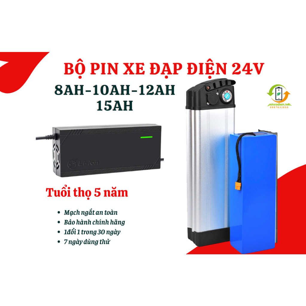 Bộ pin xe đạp điện vỏ nhôm 24V 36V dung lượng 8AH- 10AH-12Ah-15Ah-17AH ...