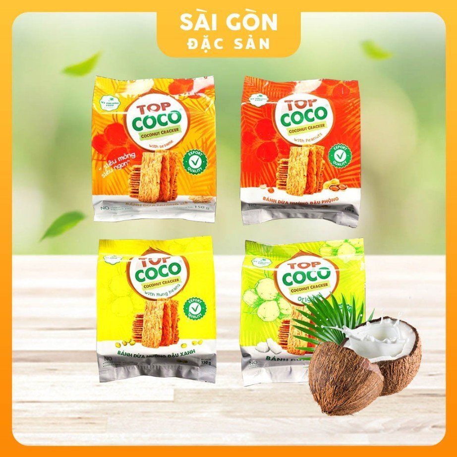 Bánh dừa nướng Top Coco Chính hãng hàng xuất khẩu Gói 150Gam Sài Gòn ...