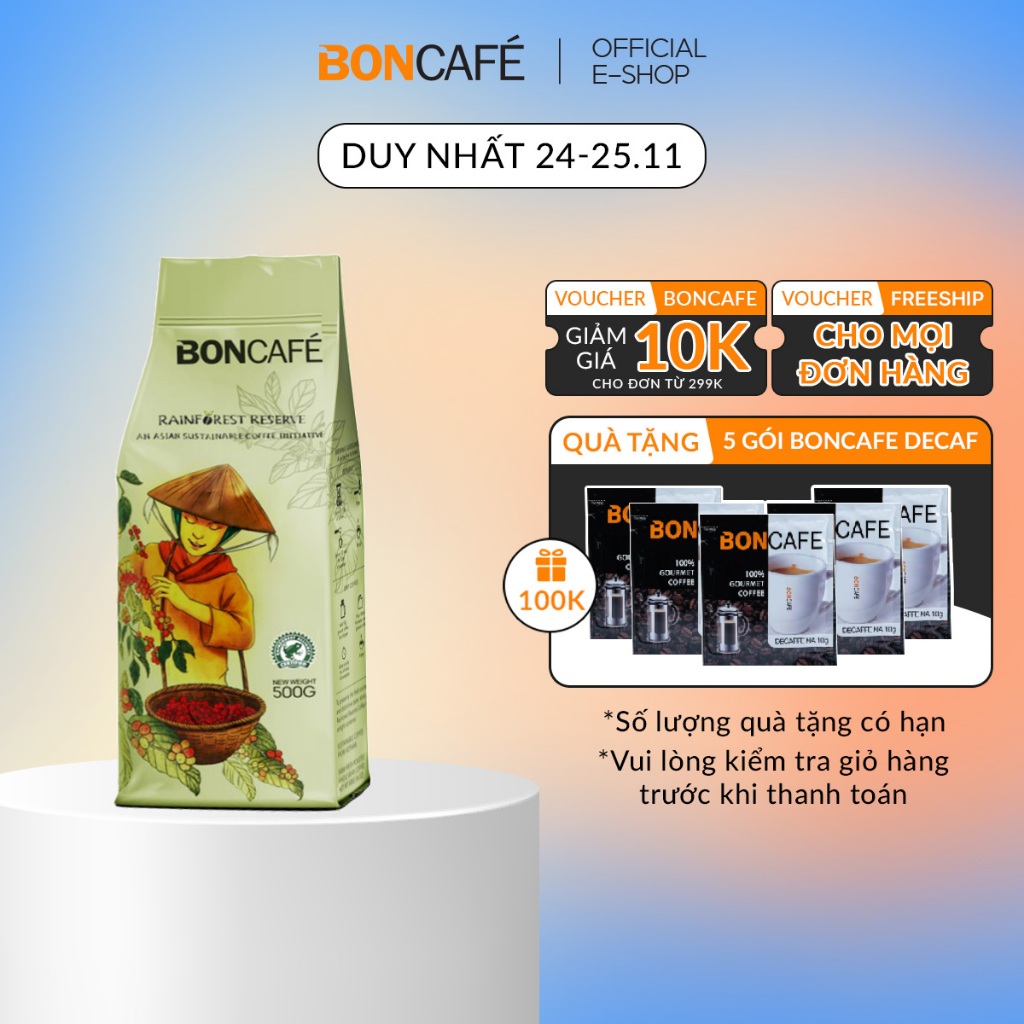 Cà phê nguyên chất Boncafé Rainforest Reserve - Nguyên Hạt & Rang xay Arabica & Robusta | Shopee ...