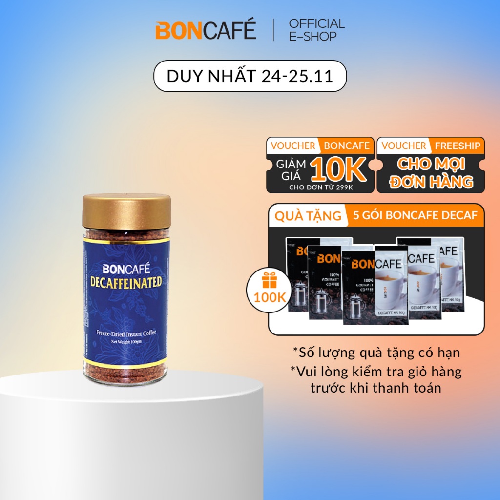 Cà phê Decaf hòa tan nguyên chất hương vị đậm đà Boncafé Decaffeinated ...