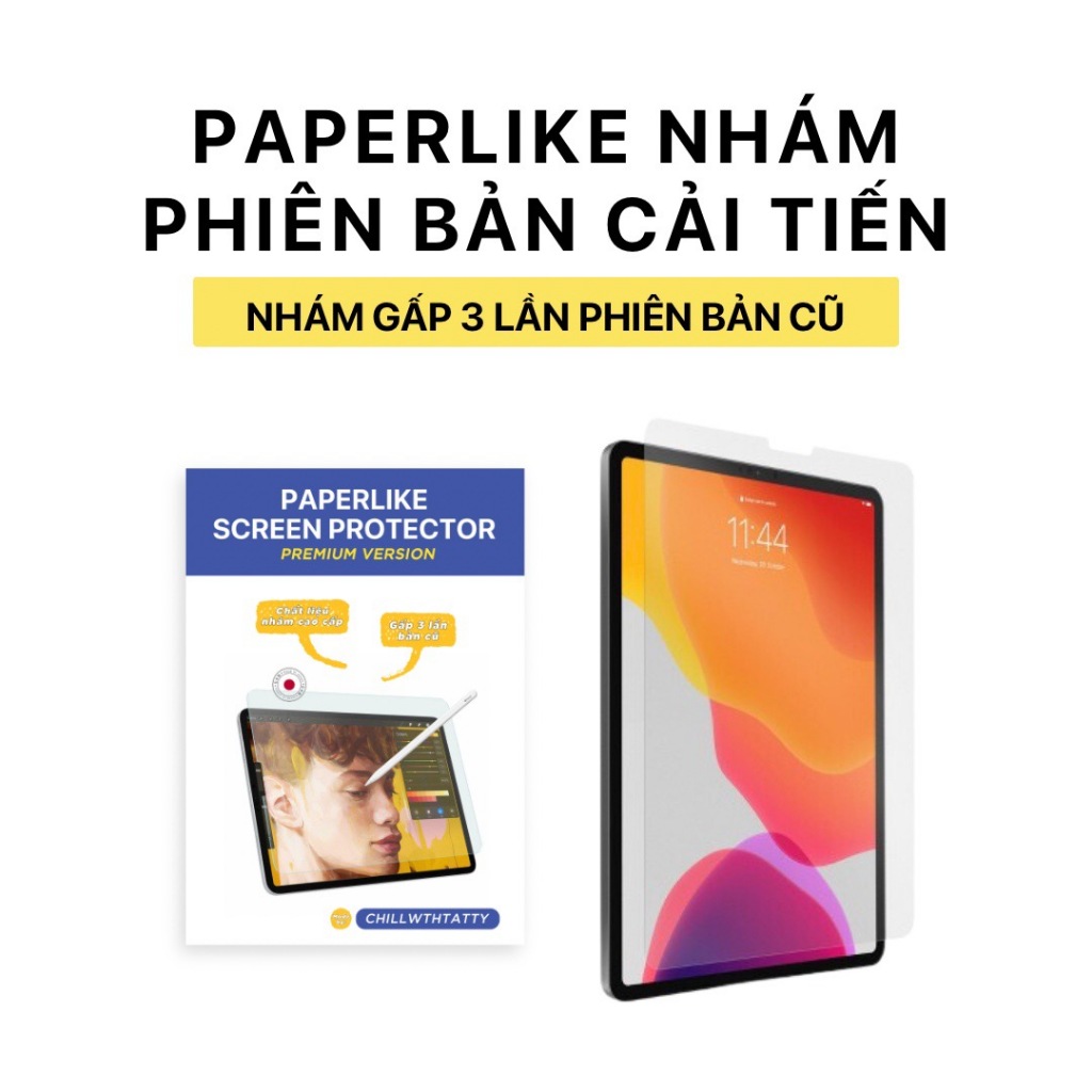 CHILL WITH TATTY Paperlike NANO/ NHÁM cho Ip.a.d chống vân tay nhám và mỏng cho cảm giác vẽ như ...