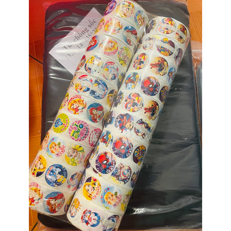🌸🌺Stickers cuộn khen thưởng cho bé, khích lệ bé học tập 500 sticker/1 ...