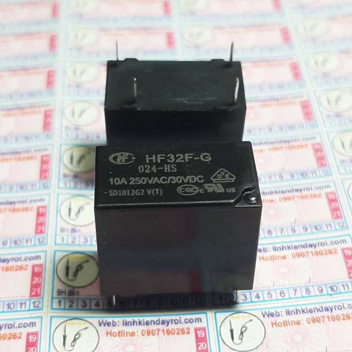 Relay JZC/HF32F 24-HS-(10A) HF32F-G-024-HS cuộn dây 24V tải 250VAC 10A kích thước 10x15x18mm ...