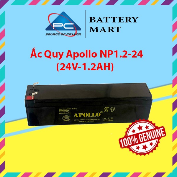 Bình ắc quy Apollo NP1.2-24 (24V-1.2AH), dùng cho tủ báo cháy | Shopee Việt Nam