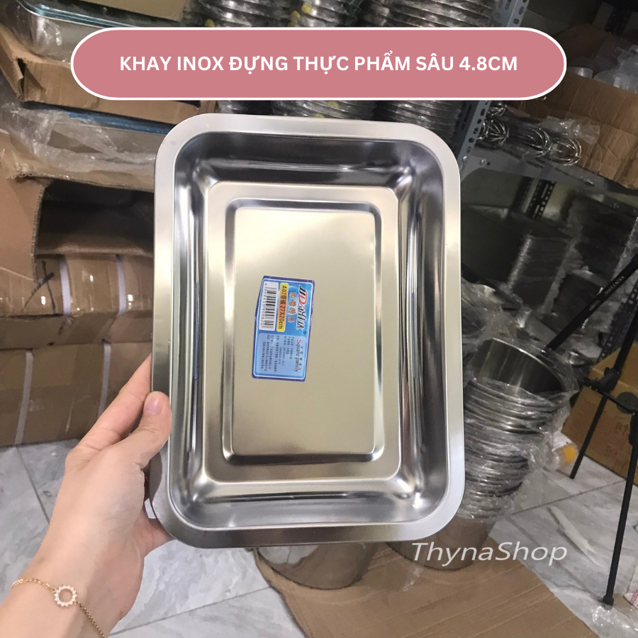 Khay inox cao cấp nhiều kích cỡ sâu 4.8cm | Shopee Việt Nam