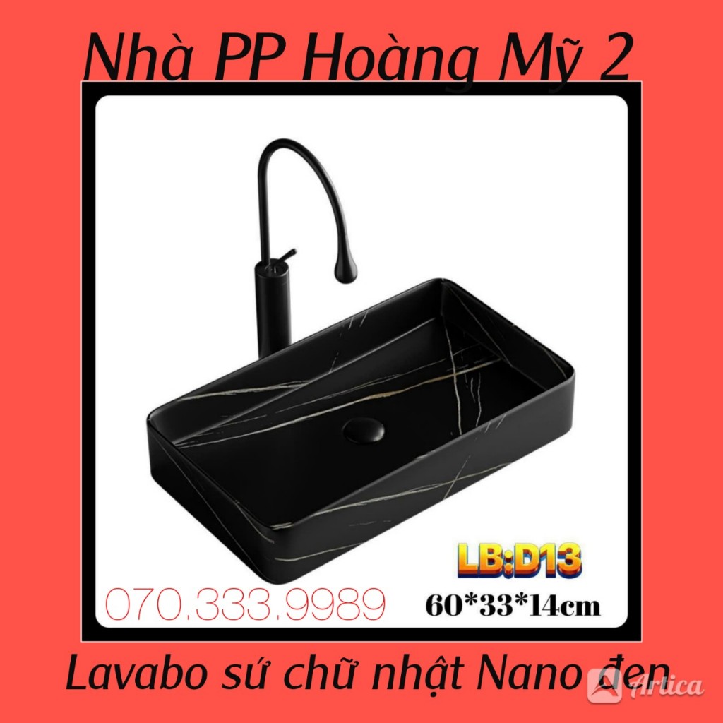 Chậu sứ rửa mặt, chậu lavabo sứ màu đen hình chữ nhật đặt bàn đá mã D13 | Shopee Việt Nam