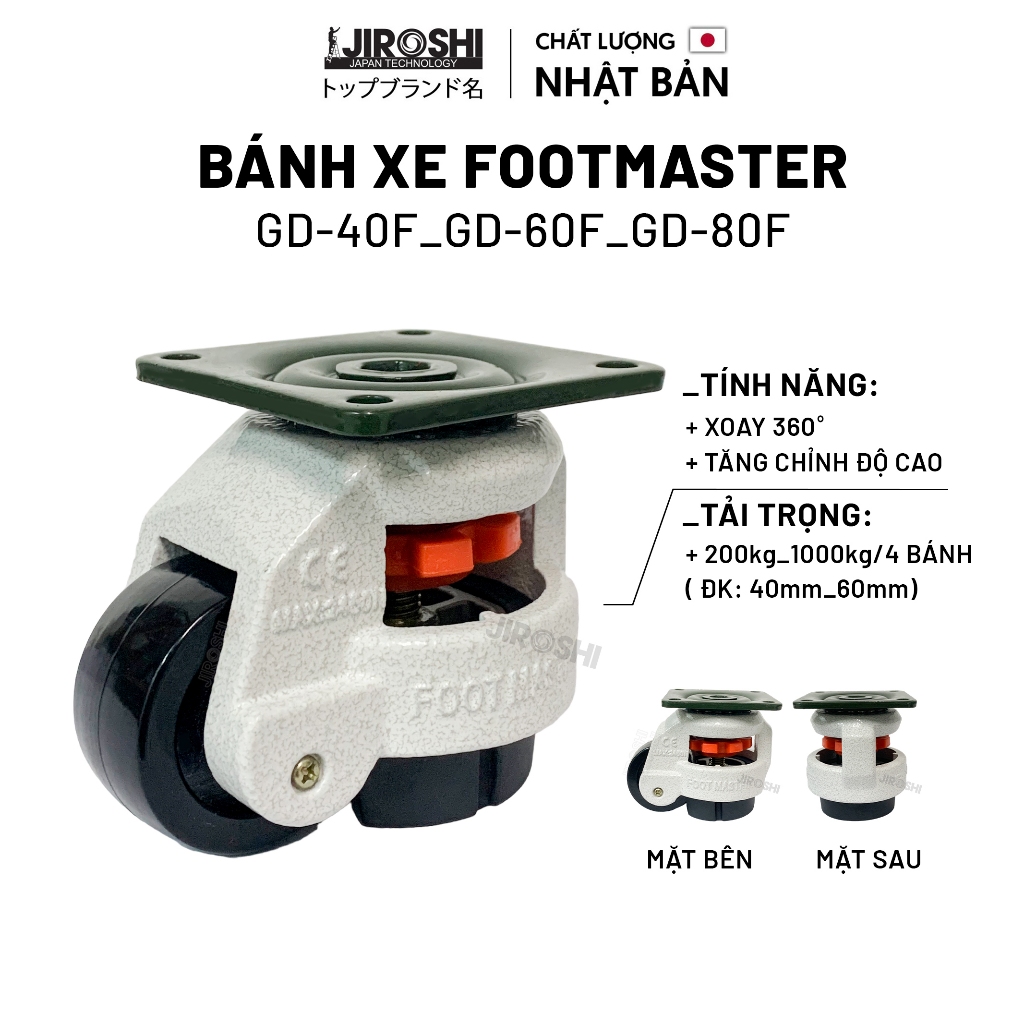 Bánh xe tăng chỉnh foot master, bánh xe sử dụng cho máy móc thiết bị | Shopee Việt Nam