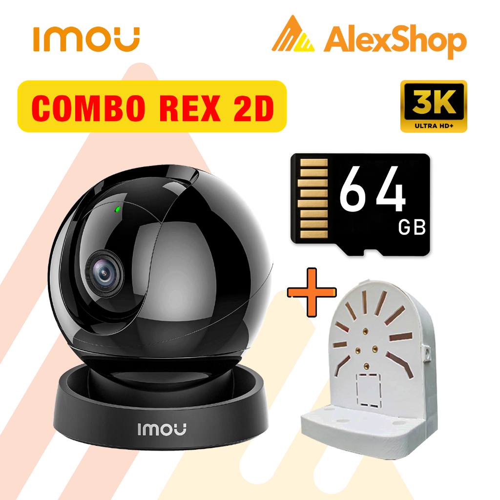 [COMBO] Camera Rex 2D 5M (3K) + Thẻ 64G + Chân đế L | Shopee Việt Nam
