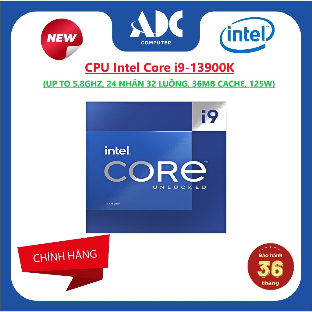 CPU Intel Core i9-13900K (UP TO 5.8GHZ, 24 NHÂN 32 LUỒNG, 36MB CACHE ...