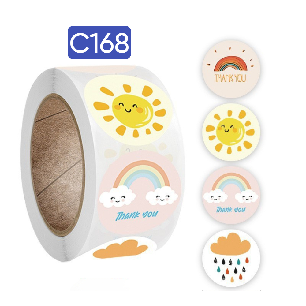 Cuộn 500 sticker khen thưởng tạo hứng thú cho bé học tiếng Anh loại dày ...