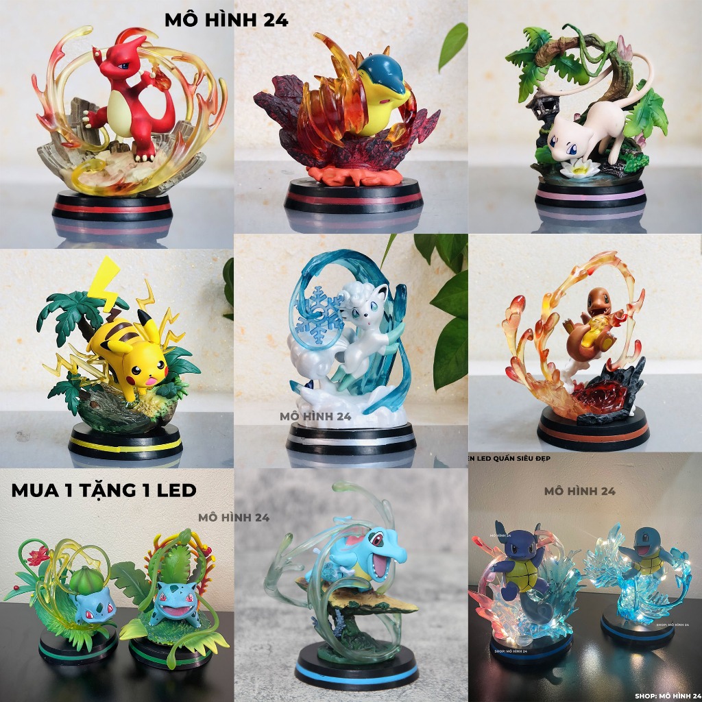 [CÓ LED] Mô hình figure Pokemon G5 cực đẹp pikachu vulpix alola ...