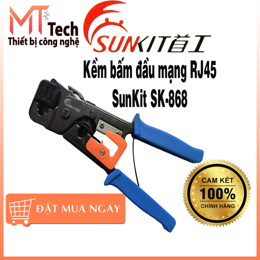 Kềm bấm đầu mạng RJ45 SunKit SK-868, Kềm bấm mạng đa năng, kềm bấm dây mạng đa năng, Chính hãng ...
