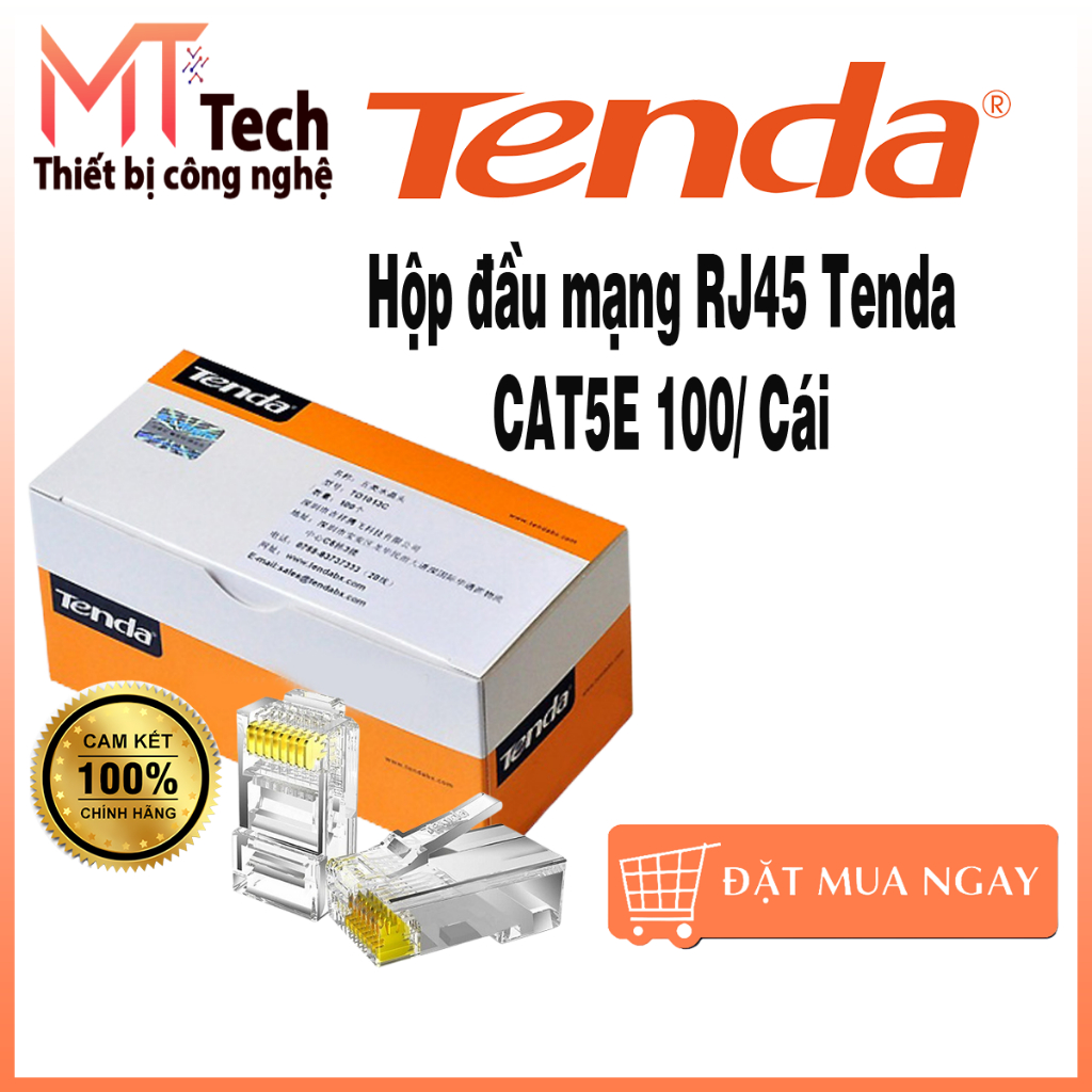 Hạt mạng Tenda RJ45 Cat5e, Cat 6E, hộp hạt mạng cat 5e siêu bền ( 1 hộp ...