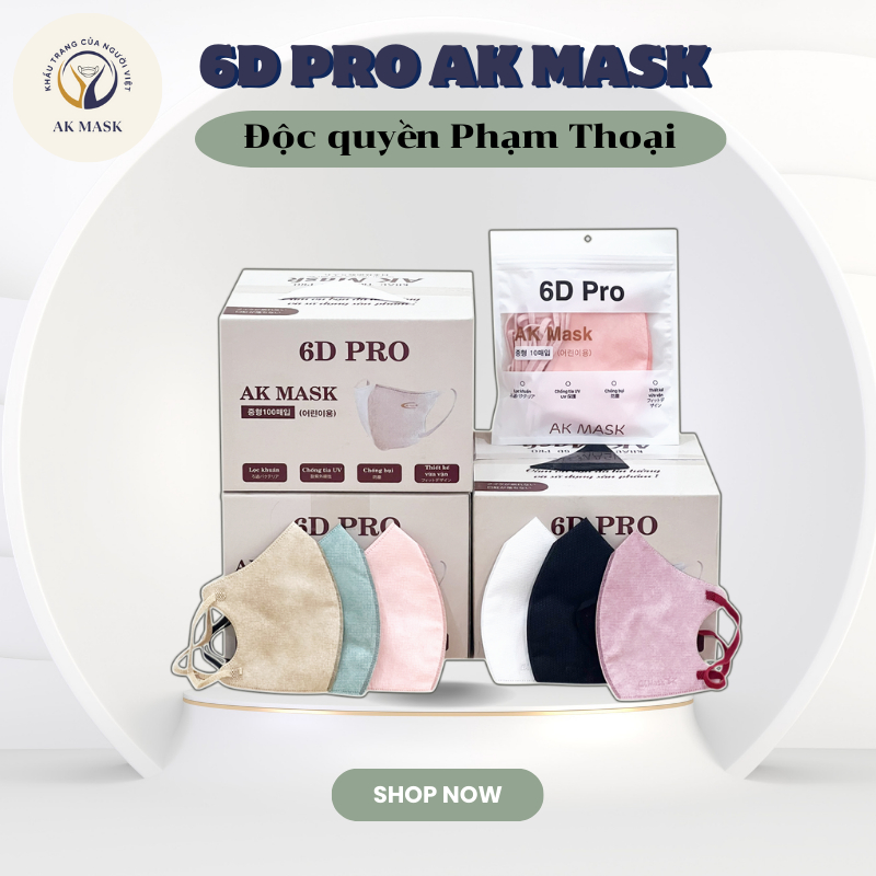 Thùng 200 Chiếc Khẩu Trang AK MASK 6D Pro Mask Cao Cấp - Khẩu Trang ...