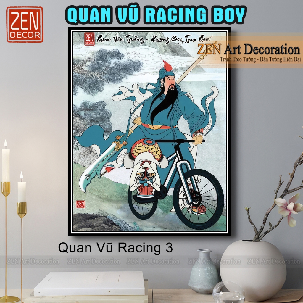 Tranh vô tri bần tank, Gia Cát Lượng DJ, Monadoha chế,Võ Tòng Đả Hổ phủ bóng laminate trang trí ...