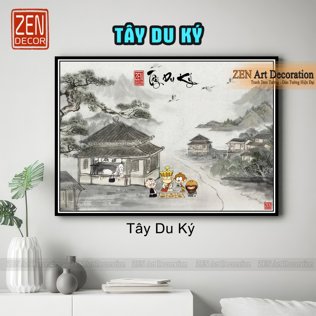 Tranh vô tri bần tank, Gia Cát Lượng DJ, Monadoha chế,Võ Tòng Đả Hổ phủ bóng laminate trang trí ...